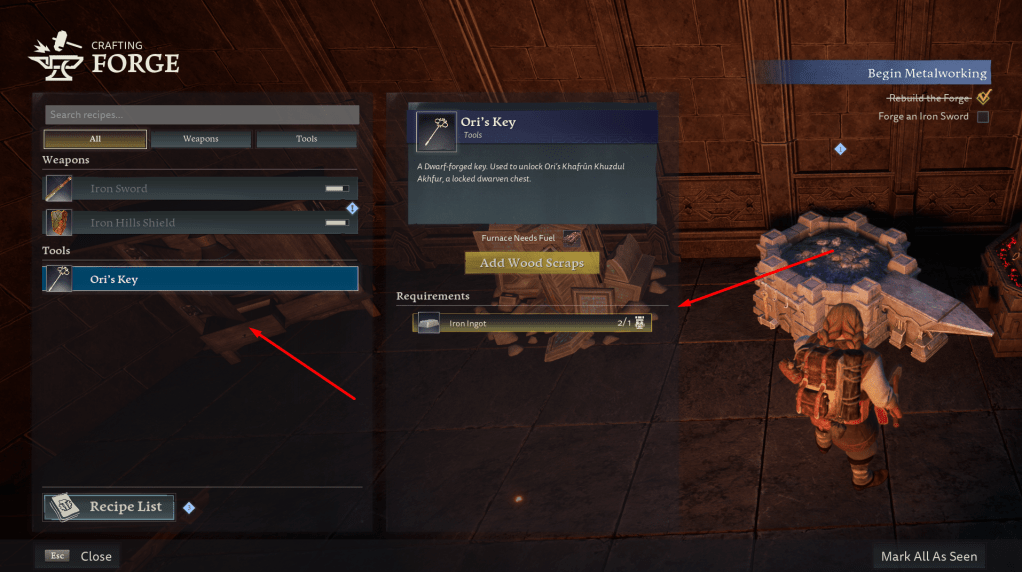 How To Make Ori’s Key To Unlock His Chest in Return to Moria – Survival ...