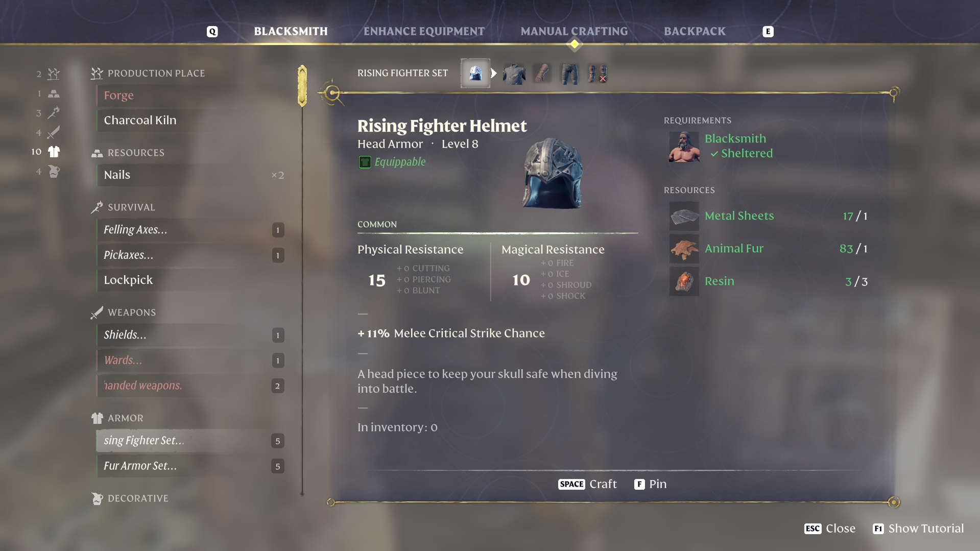 How To Make the Rising Fighter Armor Set in Enshrouded – Survival Game ...